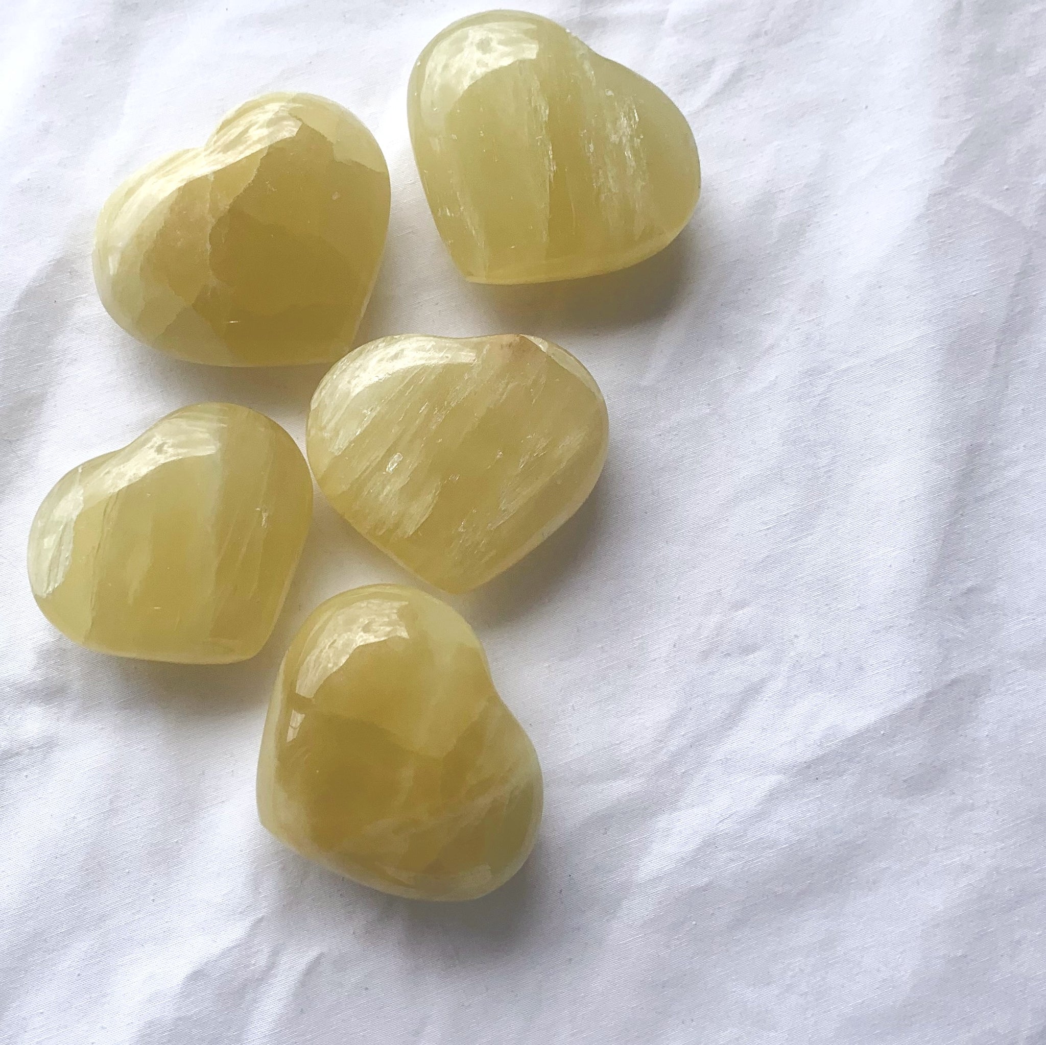 Lemon Calcite Puffy Heart