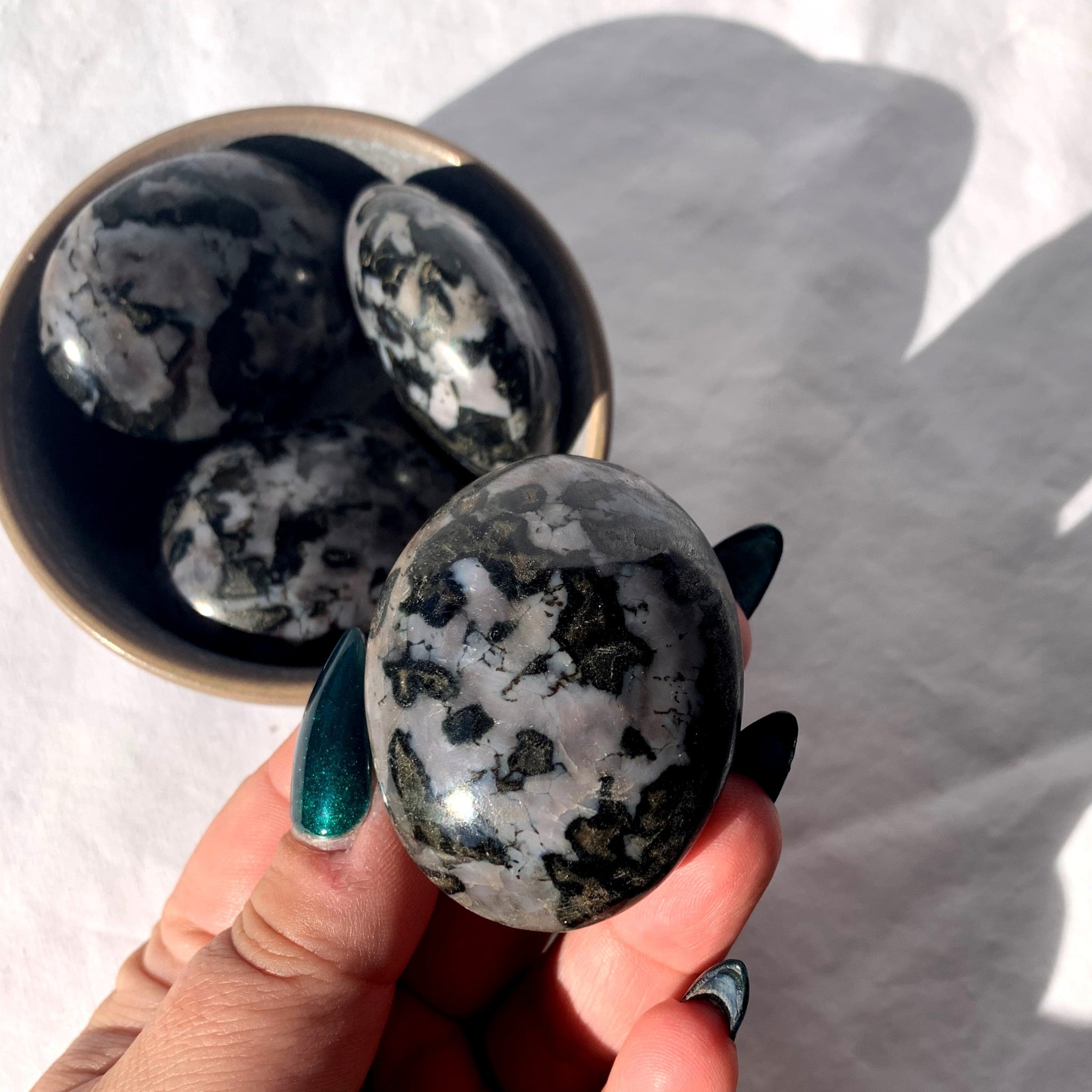 Indigo Gabbro (Mystic Merlinite) Palm Stone